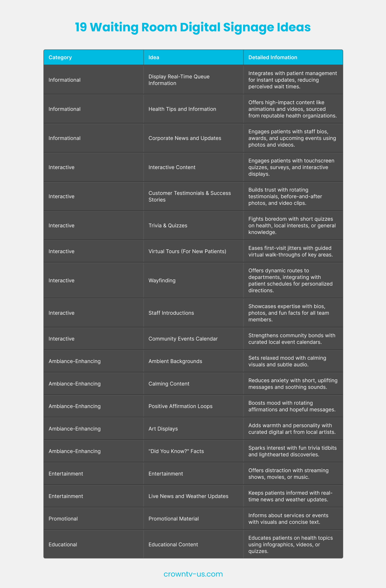 19 Waiting Room Digital Signage Ideas (+ Examples)